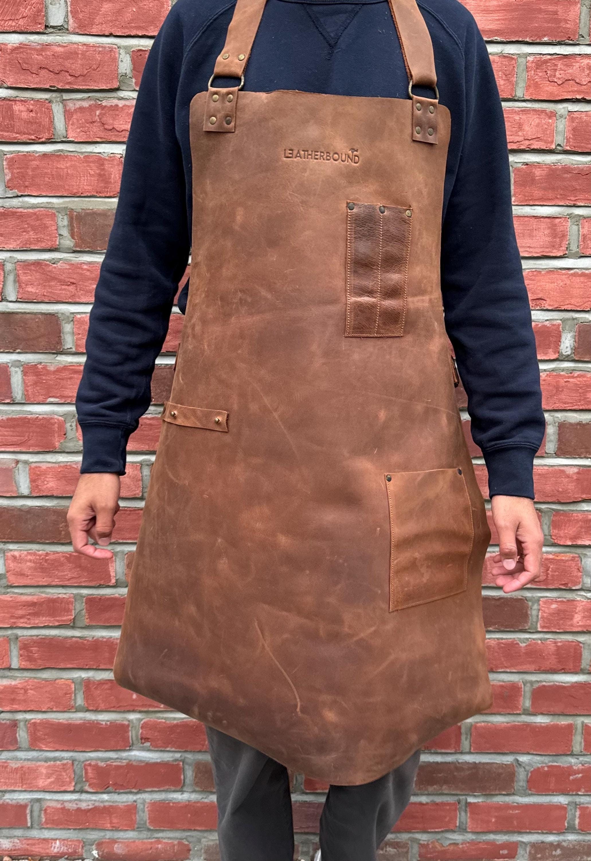 100% Leather Work Apron / Very Soft (carpenters / Welders / Wood Work ...