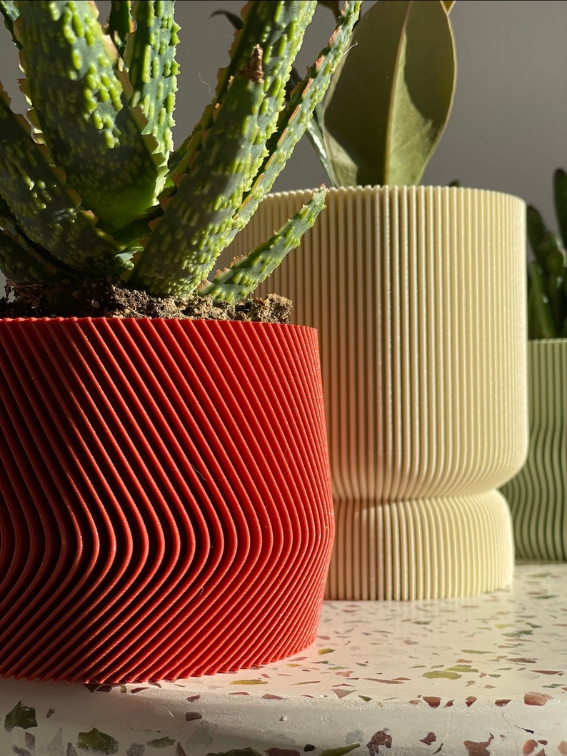 Set of 3 Small 3D Printed Plant Pots HOMER MAYLA ELIF in - Etsy