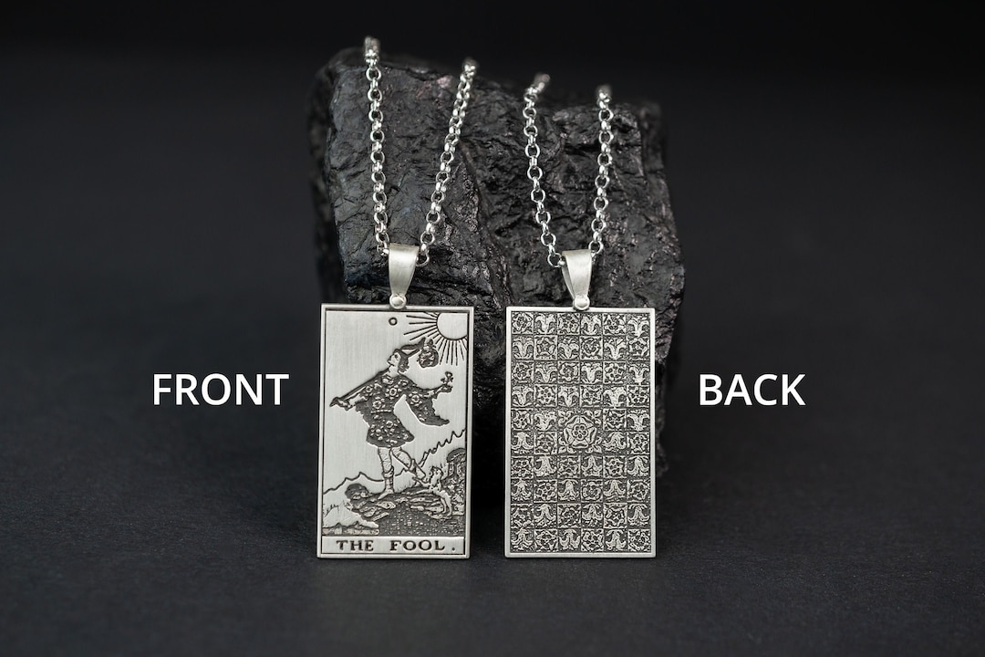 The Fool Tarot Necklace - 925 Silver, Tarot Cards Major Arcana Necklace ...