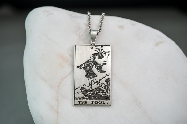 The Fool Tarot Necklace 925 Silver Tarot Cards Major Arcana - Etsy