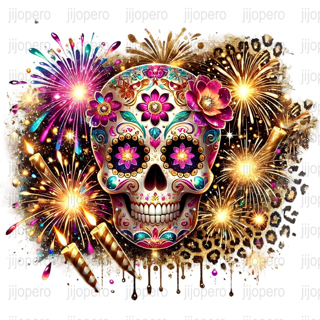 Day of the Dead PNG, Sugar Skull Digital Art, Dia De Los Muertos ...