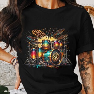 Colorful Abstract Drum Set Artwork PNG, Digital Download, Music Studio ...