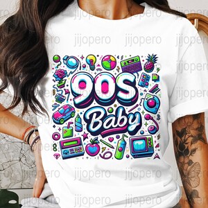 90s Baby Retro PNG, Vibrant Digital Download, Colorful Nineties Theme ...