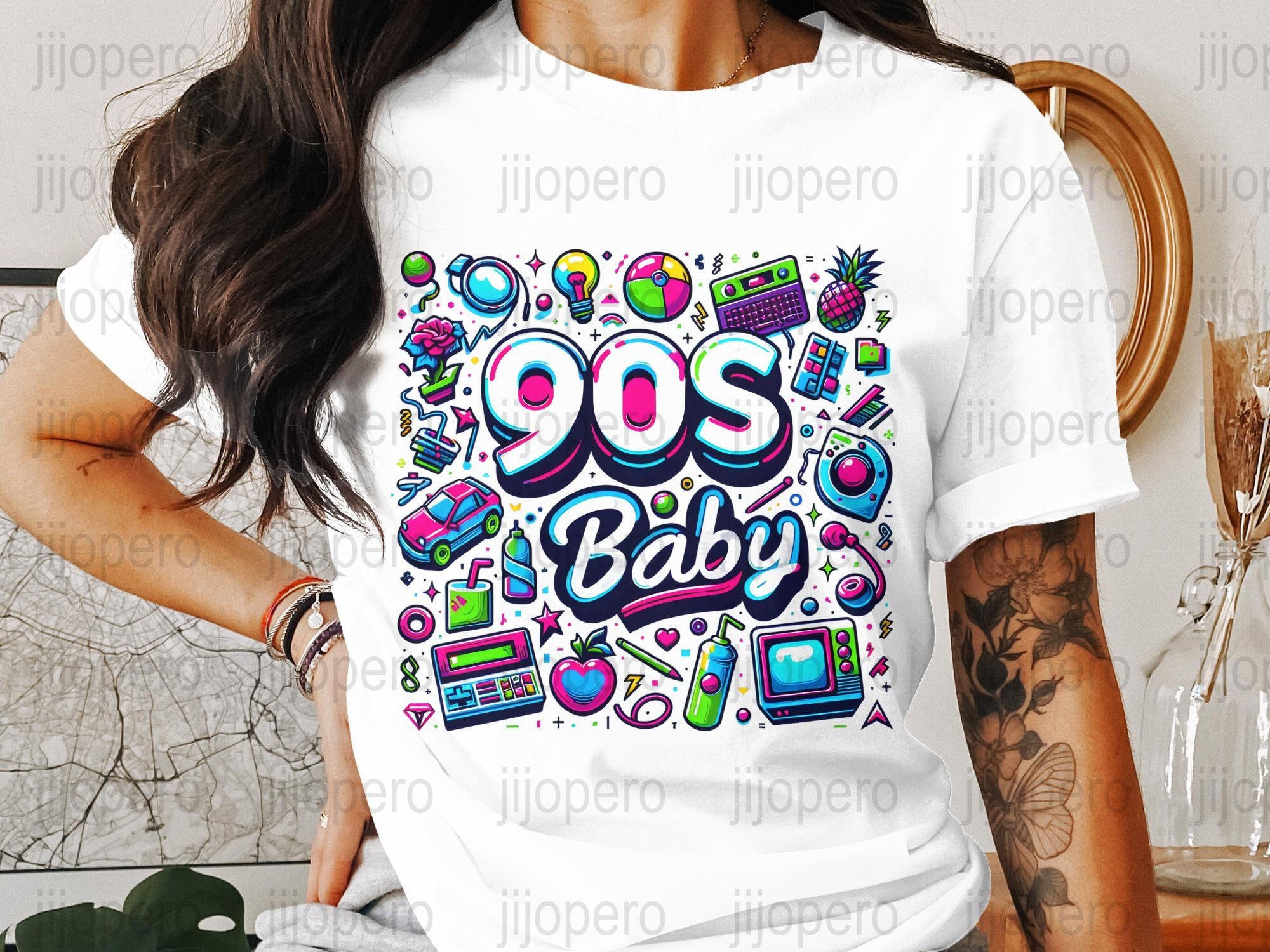 90s Baby Retro PNG, Vibrant Digital Download, Colorful Nineties Theme ...