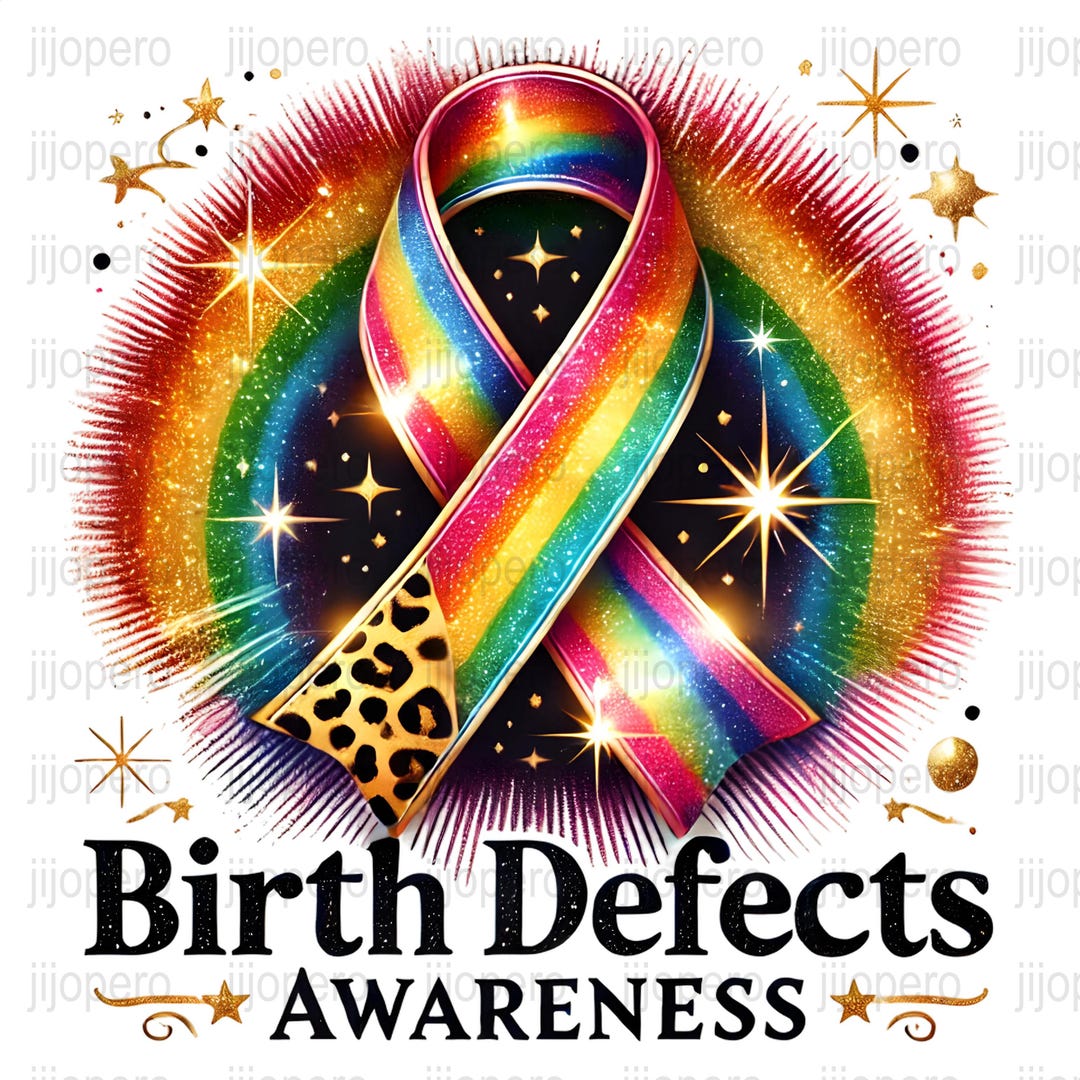 Birth Defects Awareness Rainbow Ribbon PNG Design, Digital Download ...