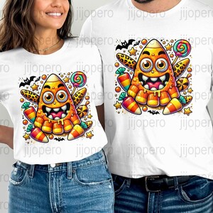 Halloween Candy Corn Monster Digital Art PNG, Colorful Spooky Printable ...