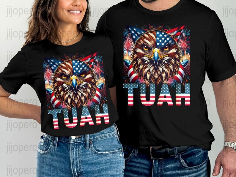Patriotic Hawk Tuah PNG, American Flag Eagle, 4th of July Digital Art ...