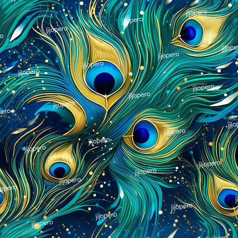 Peacock Digital Paper Peacock Pattern Peacock Background Peacock Prints ...