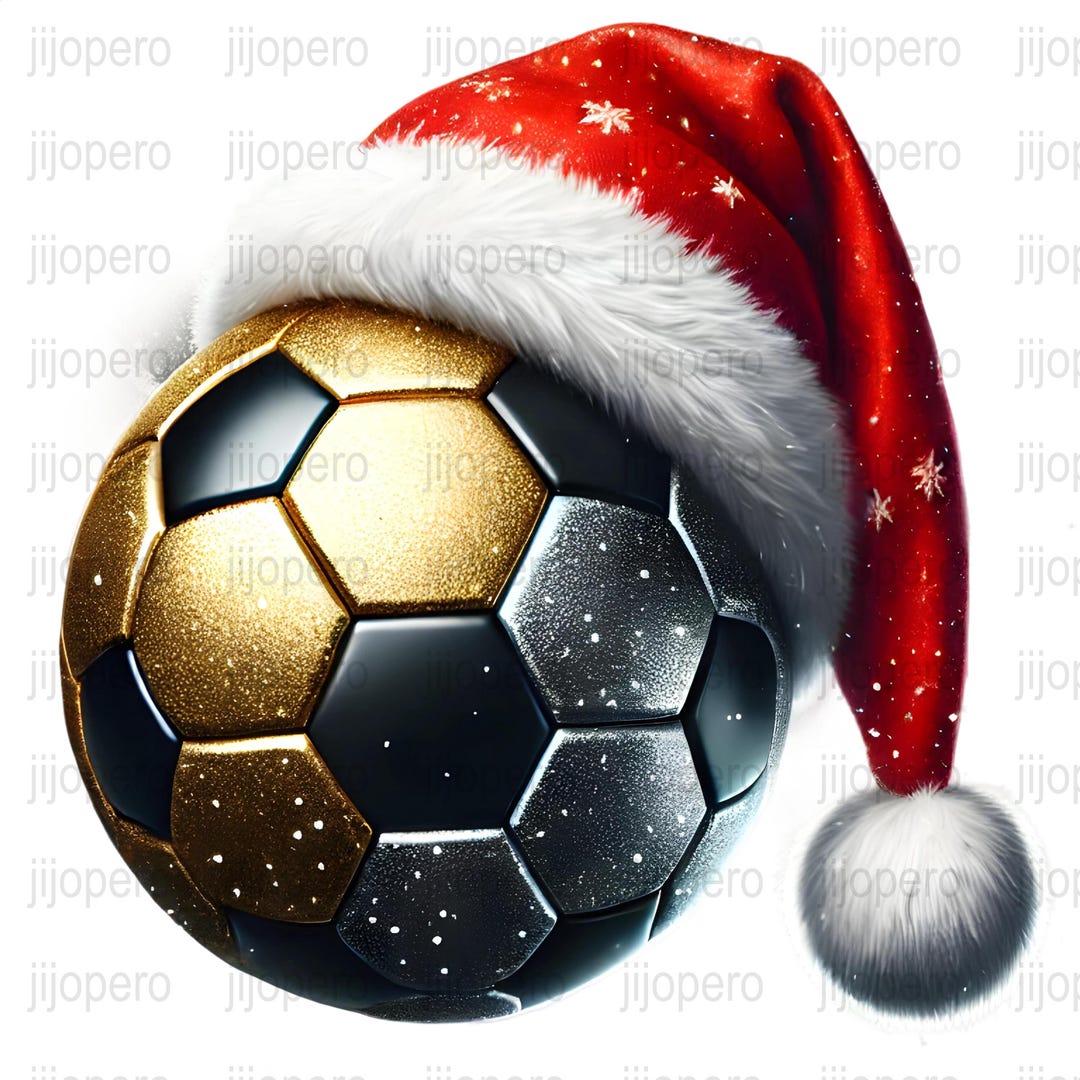 Soccer Ball Christmas Clipart, Holiday Soccer Design, Xmas Sports ...