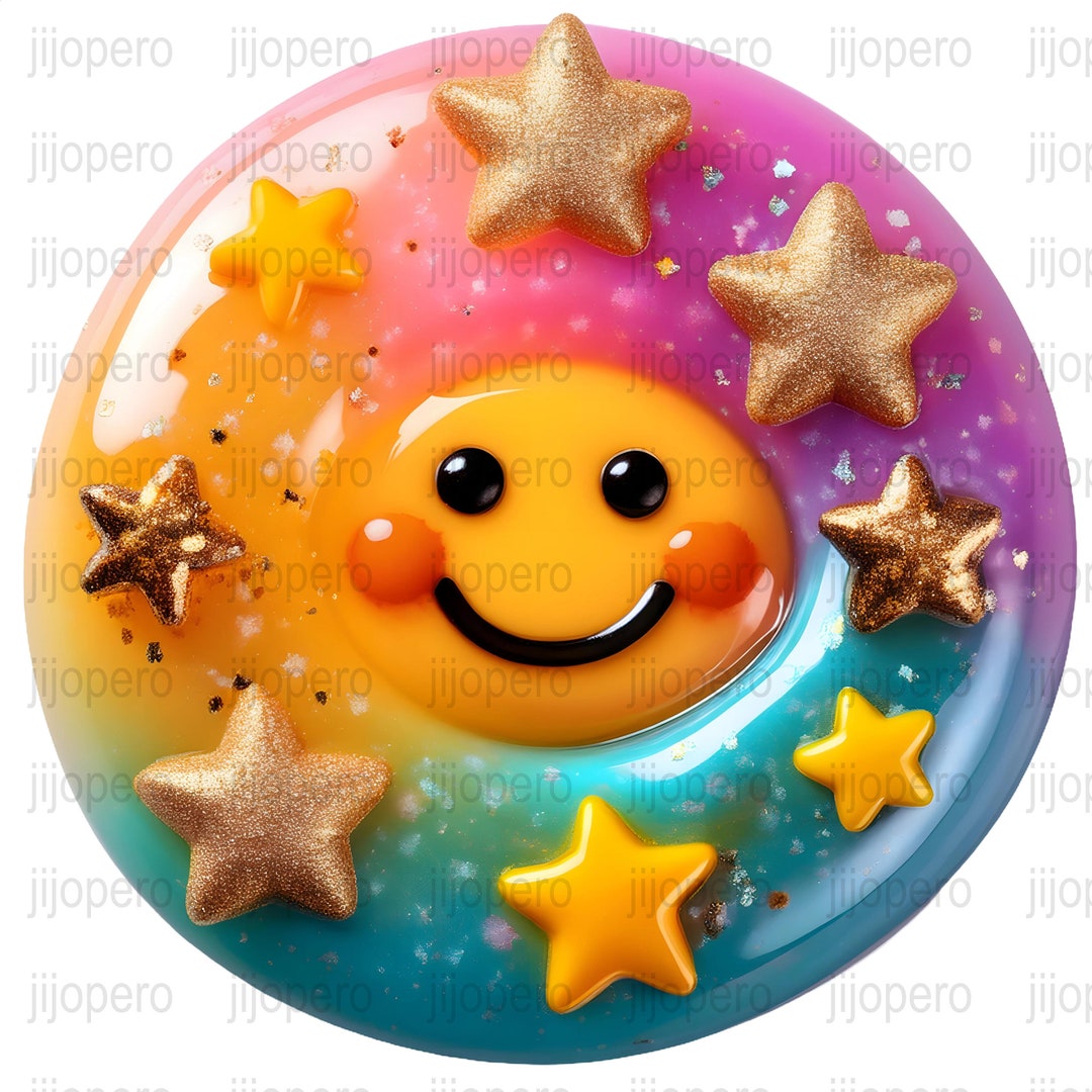Slime PNG, Cute Smiling Galaxy Slime, Rainbow Starry Night Slime ...
