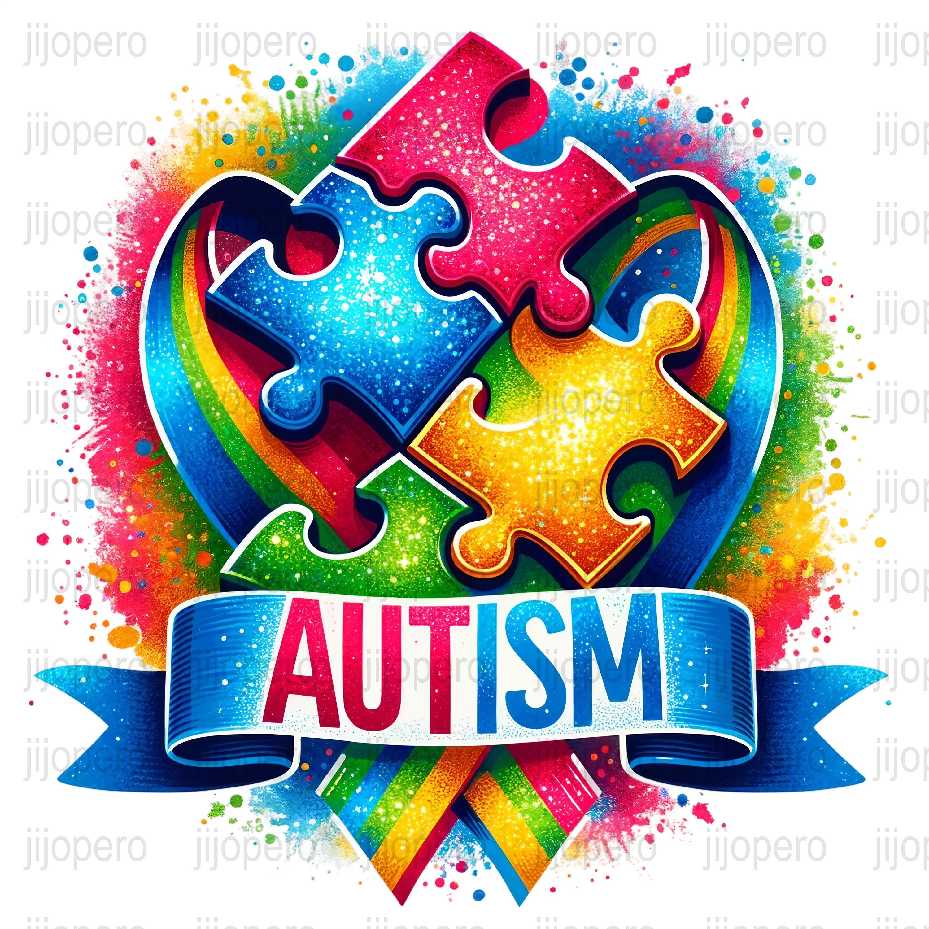 Autism Puzzle Pieces PNG, Colorful Awareness Clipart, Digital Download ...