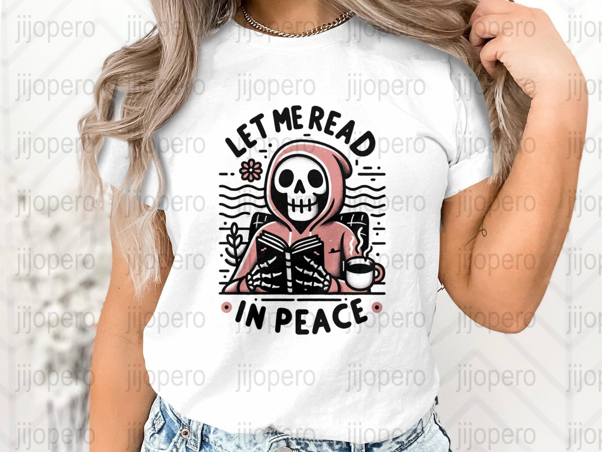 Skull Reading Book Art, Let Me Read in Peace PNG, Digital Download ...