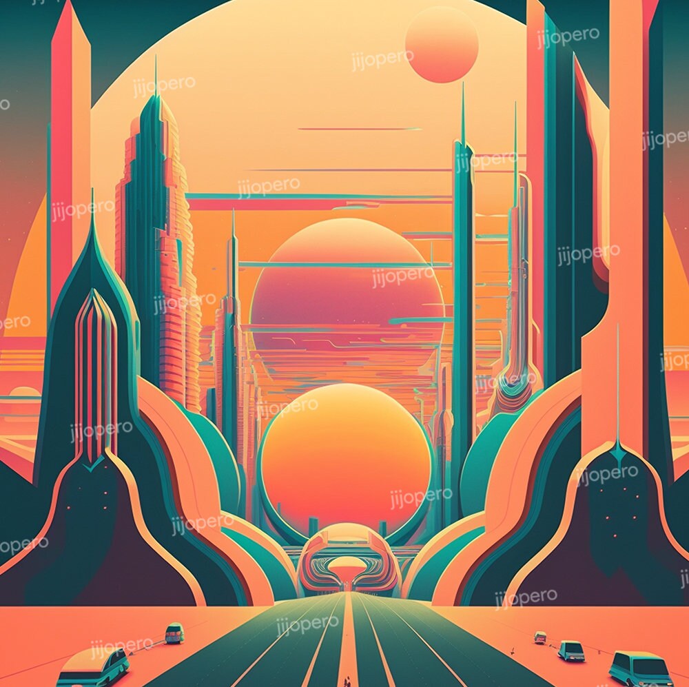 Retro Futurism Poster Vintage Poster Premium Poster - Etsy