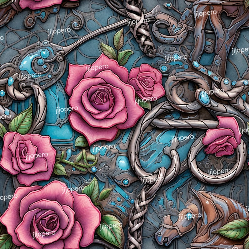 Leather Digital Paper Seamless Rose Pattern Svg Floral Seamless ...