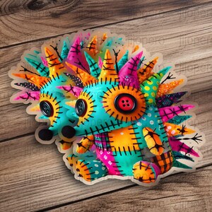 Colorful Patchwork Hedgehog Plush Toy Digital Download PNG, Handmade ...