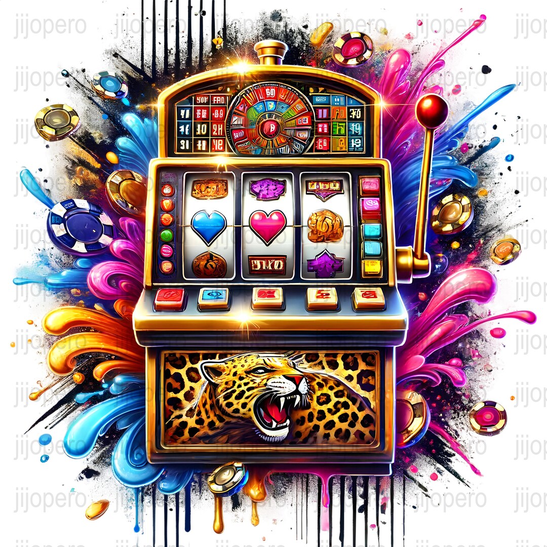 Colorful Casino Slot Machine Digital Art PNG, Vibrant Gambling Game ...
