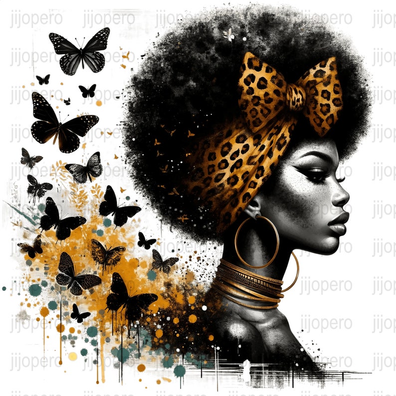 Black History Month Afro Woman PNG, Afrocentric Digital Art, Empowering ...