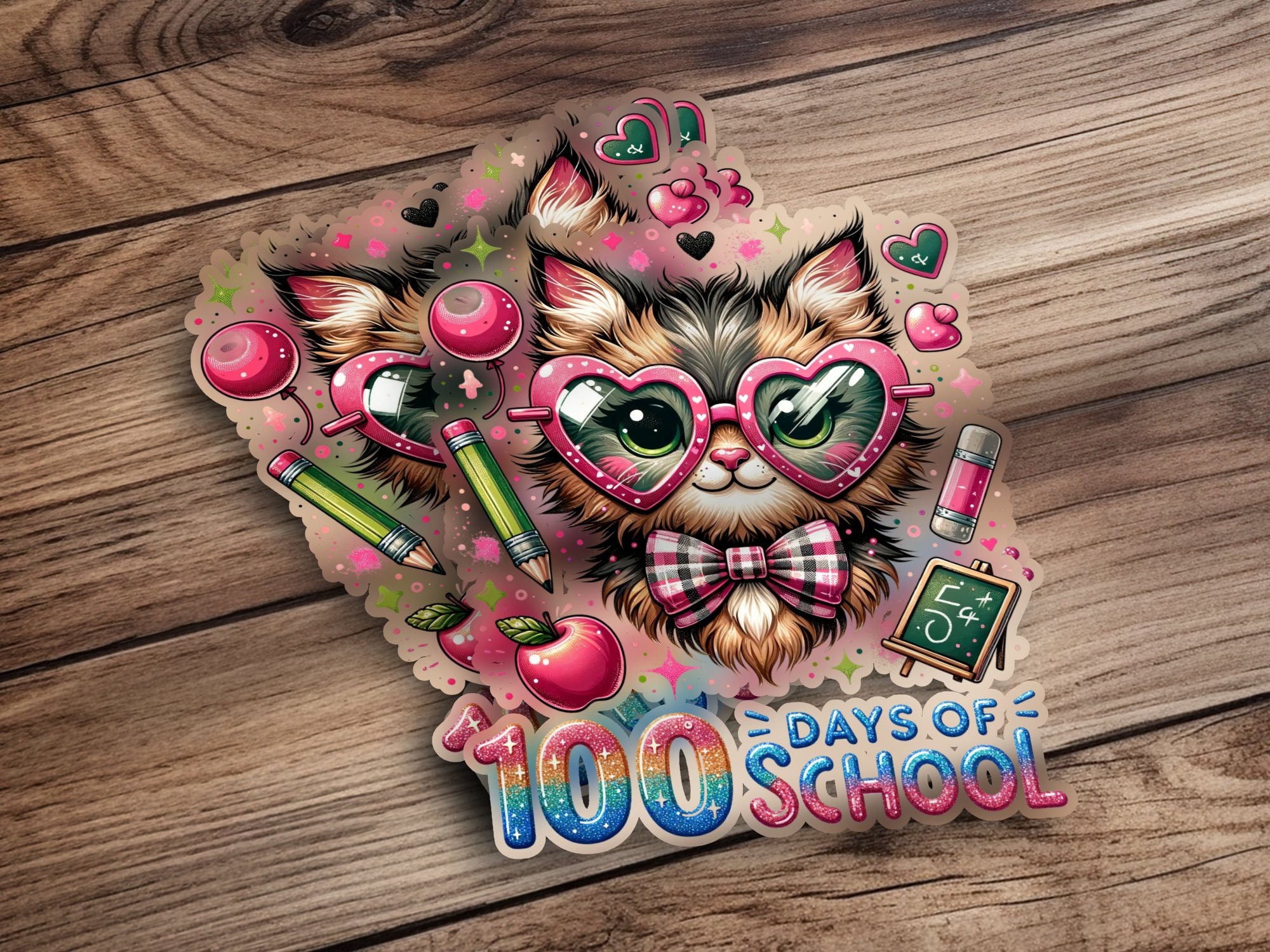 PNG 100 Days of School Cute Cat Digital Download, Kids Celebration ...
