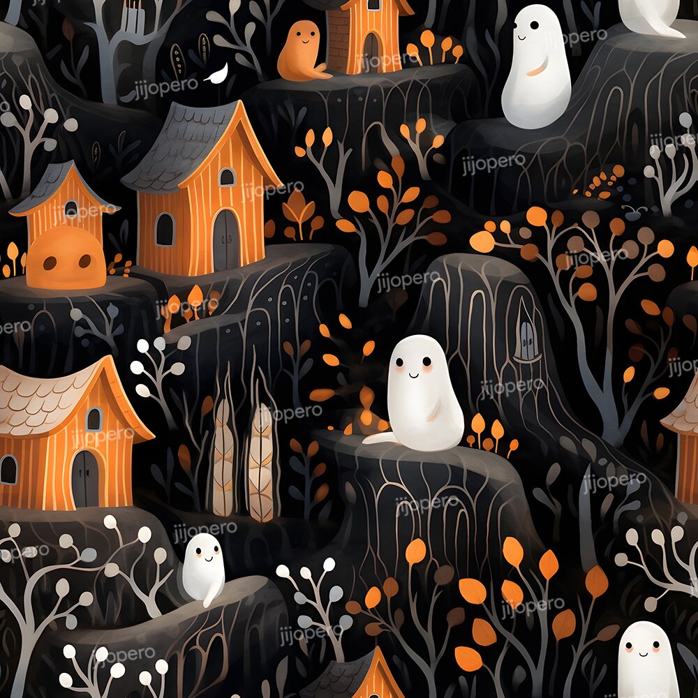 Halloween Seamless Repeat Pattern Creepy Cute Halloween - Etsy