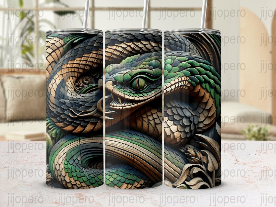Tumbler Wrap Digital Design, Serpent Graphics, Snake Sublimation ...