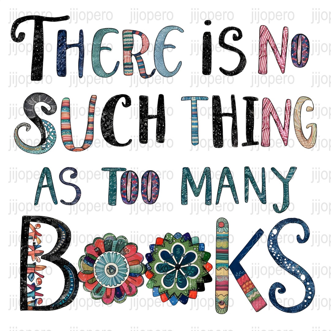 Colorful Hand Drawn Book Quote PNG, Digital Download, Inspirational ...