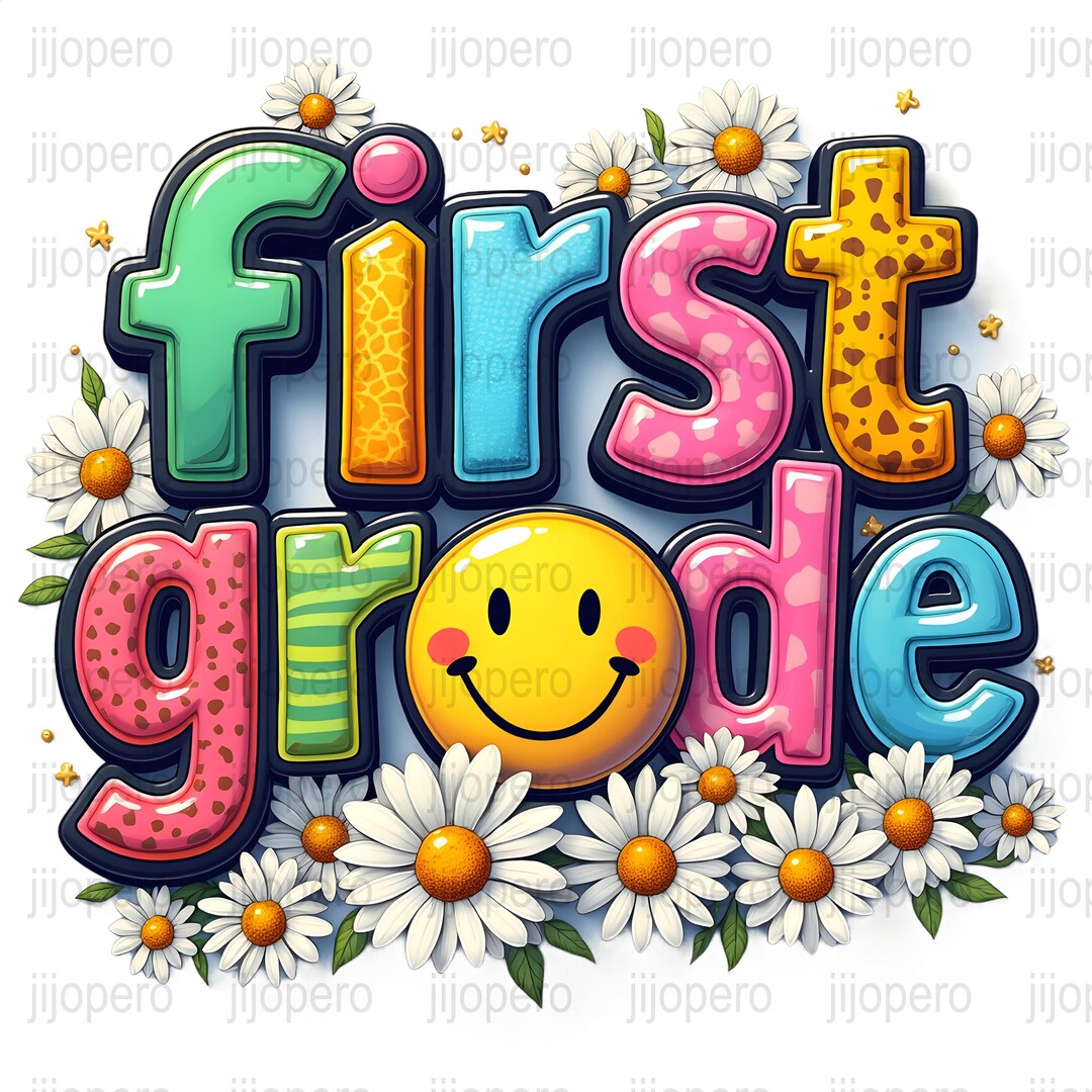 First Grade Digital Download PNG, Cute First Grade Print, Classroom ...