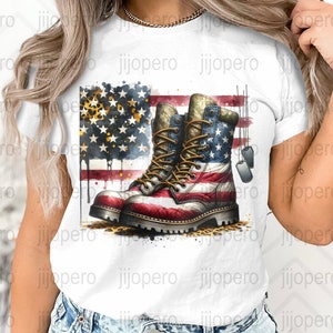American Flag Boots Digital Art PNG, Patriotic Footwear Illustration ...