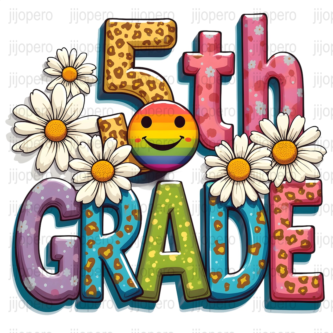 5th Grade Svg Png, Cute Fifth Grade Design, Digital Download, Back to ...