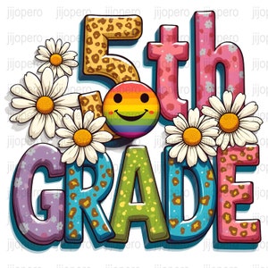 5th Grade Svg Png, Cute Fifth Grade Design, Digital Download, Back to ...