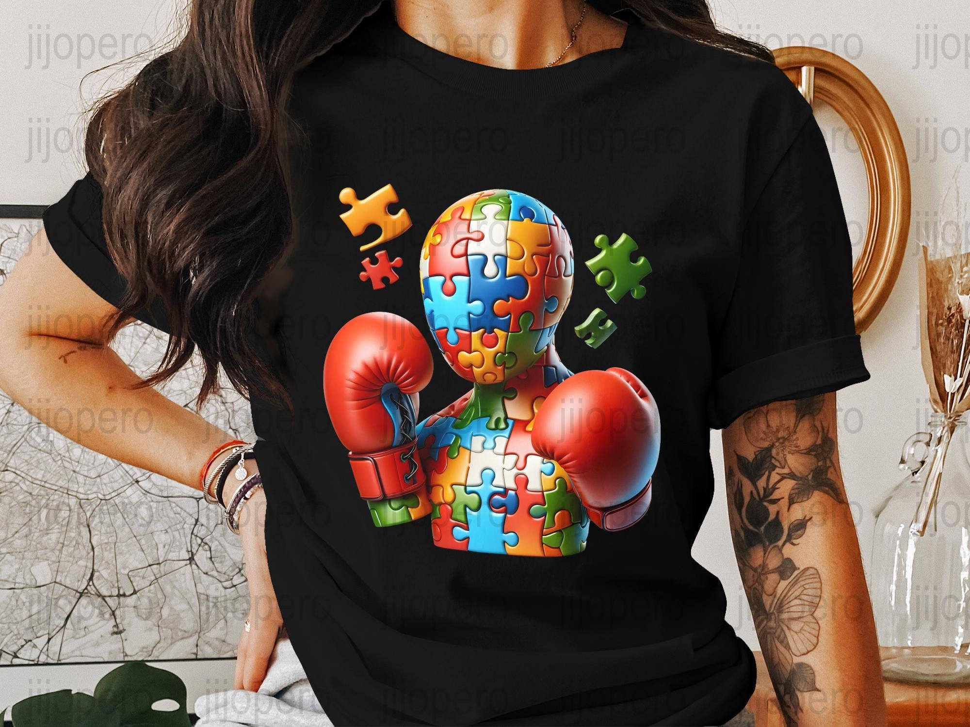 Autism Awareness PNG, Puzzle Piece Fighter, Digital Download, Inclusive ...