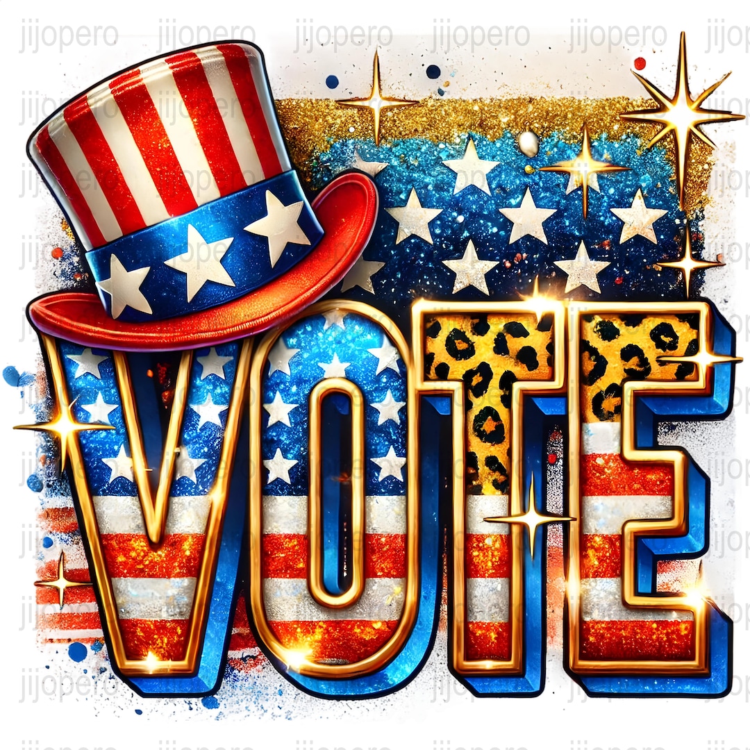 Patriotic Vote PNG Digital Download, American Flag, Stars, Election Day ...