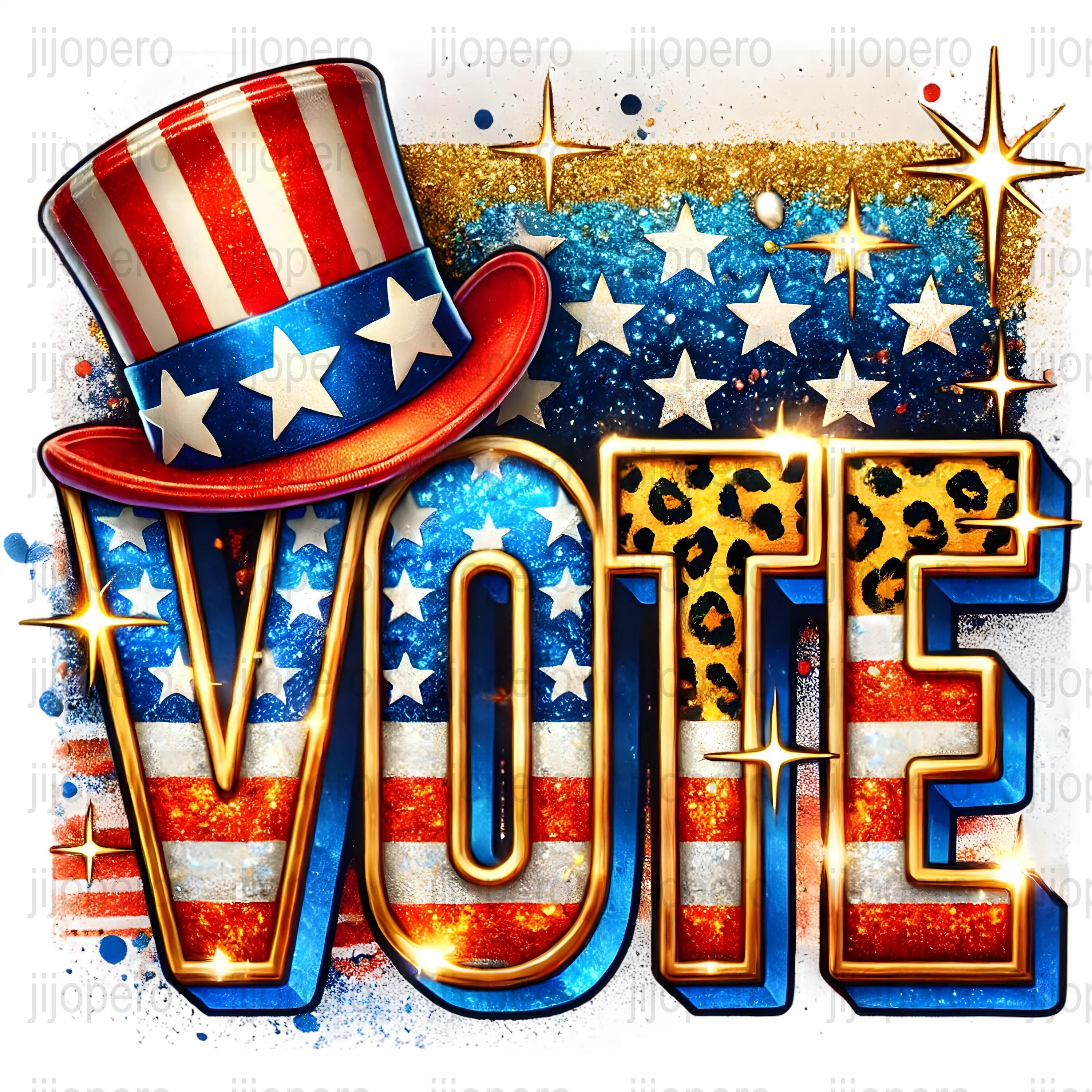 Patriotic Vote PNG Digital Download, American Flag, Stars, Election Day ...