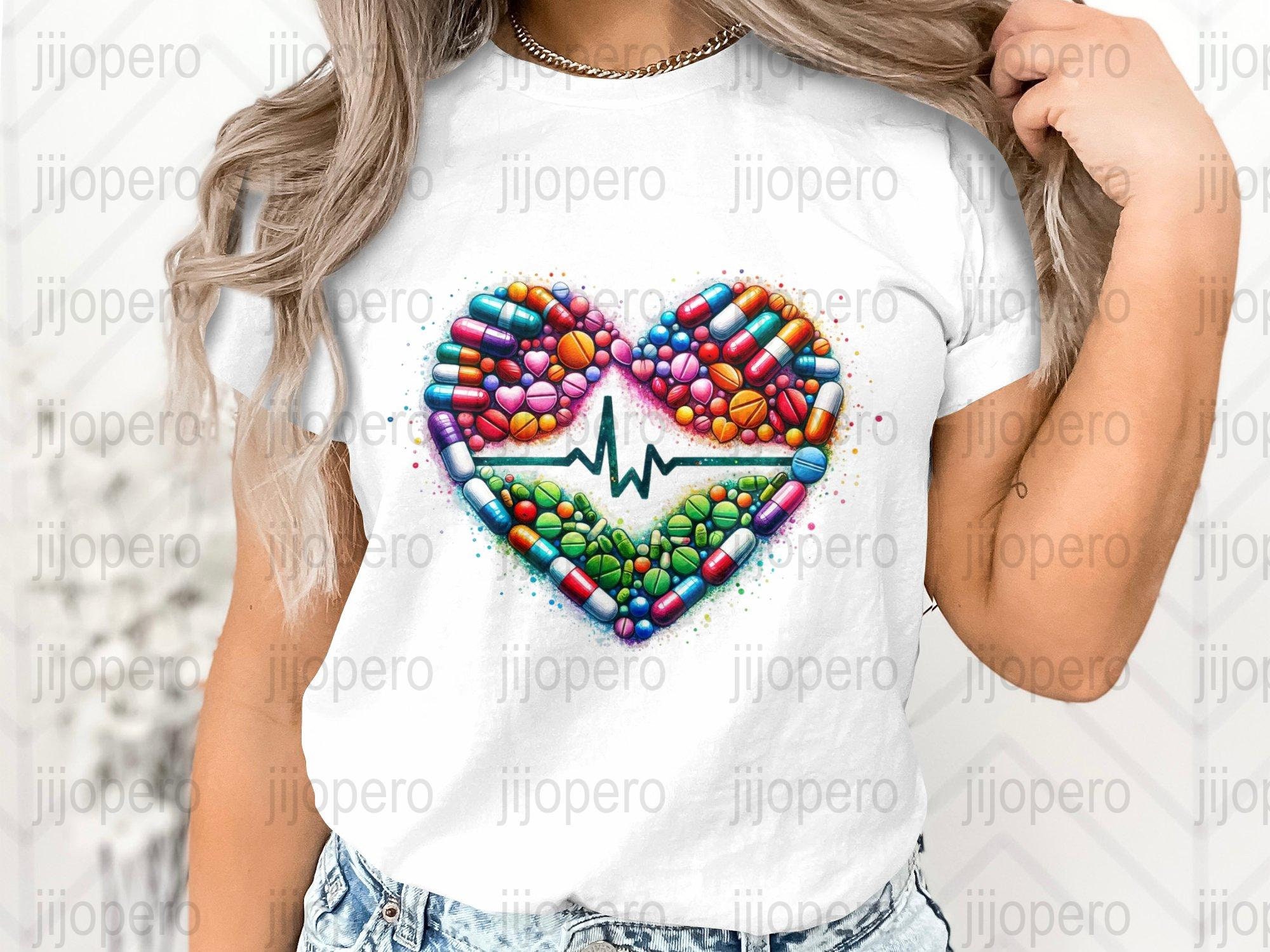 Colorful Pills Heart PNG, Digital Art for Medical Professionals ...