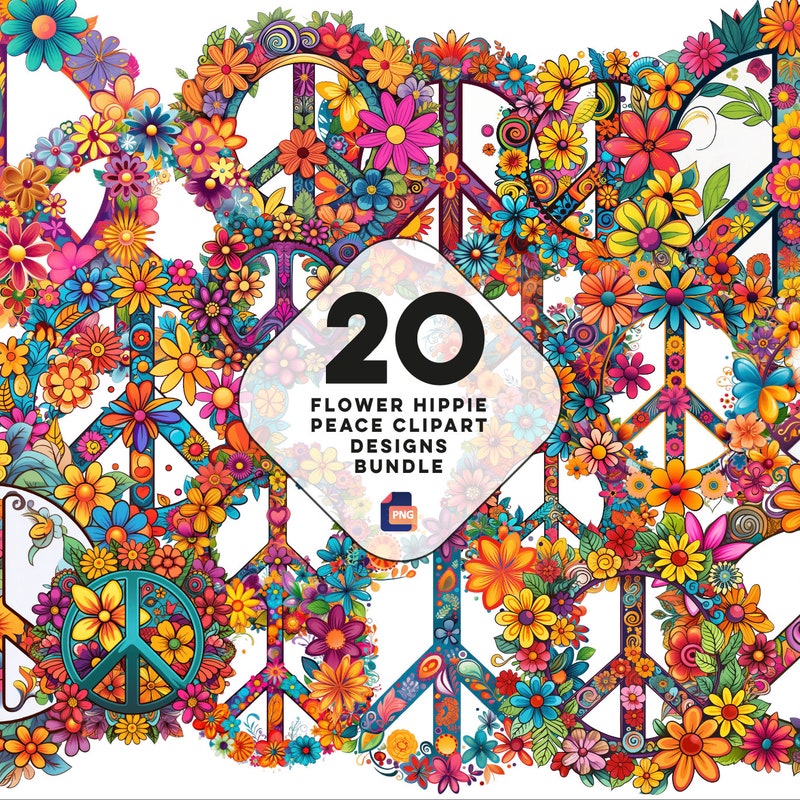 Flower Peace Sign - Etsy