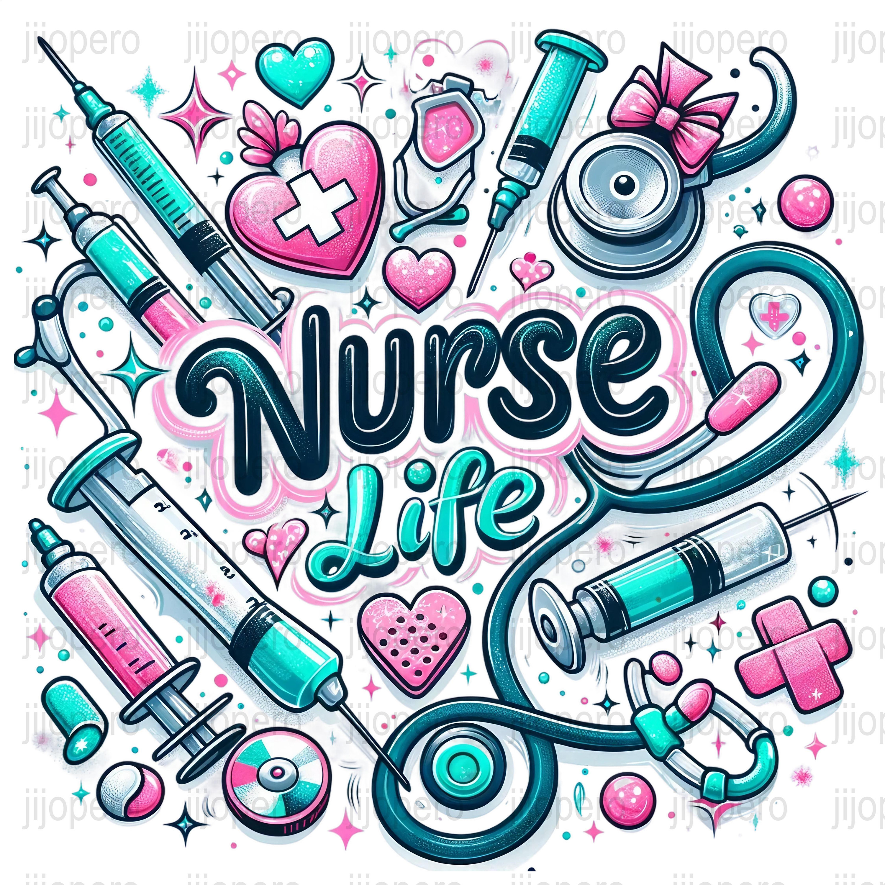 Nurse Life Digital PNG, Cute Nursing Graphics, Medical Clipart ...