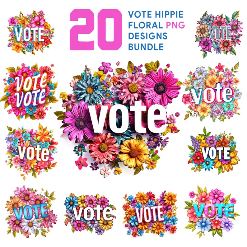 2024 Presidential Elections Inspiring Floral Vote Design, Digital ...