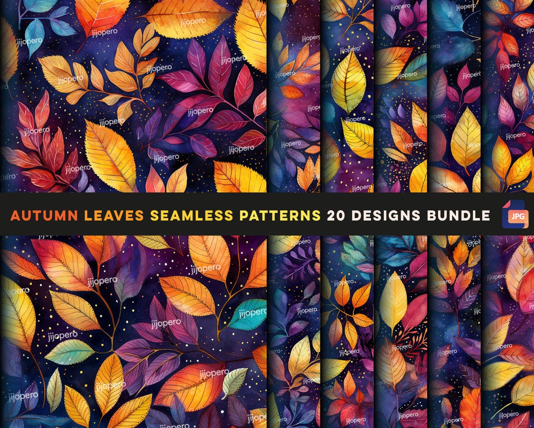 Autumn Digital Paper Autumn Seamless Seamless Patterns Fall Leaves Jpg ...