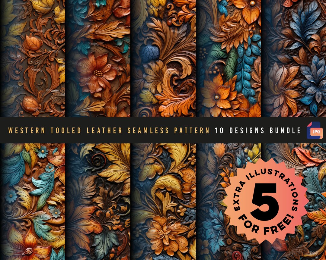 Tooled Leather Leather Textures Jpg Digital Download Tool Leather ...