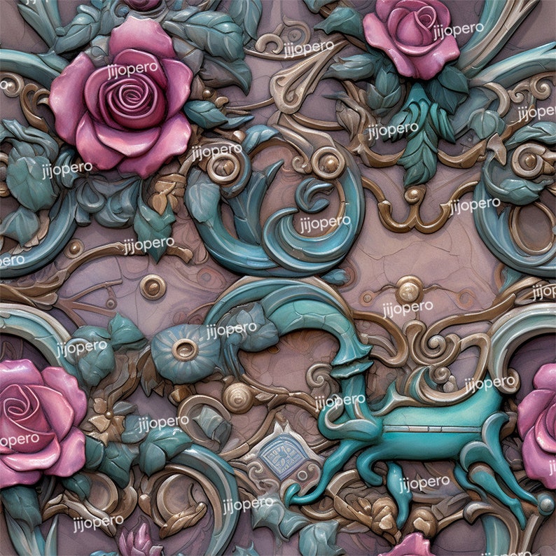 Leather Digital Paper Seamless Rose Pattern Svg Floral Seamless ...