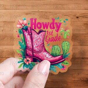 Png Howdy School, 1st Grade Cowboy Boot Art, Floral Cactus Design ...