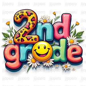 2nd Grade Digital Download, Cute 2nd Grade Sign, 2nd Grade Art PNG ...