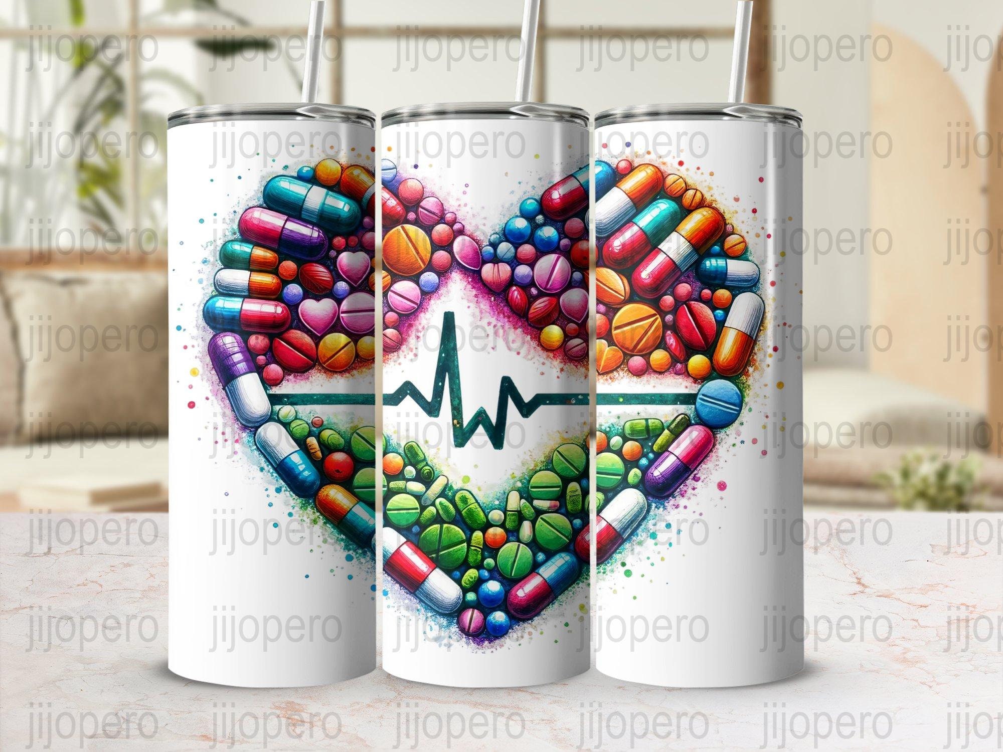 Colorful Pills Heart PNG, Digital Art for Medical Professionals ...