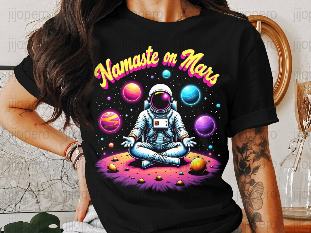 Namaste on Mars Digital Art Print, Zen Astronaut Meditation Poster ...
