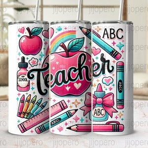 Back to School PNG, Teacher Apple Rainbow Pencils Digital Clipart ...