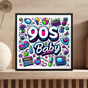 90s Baby Retro PNG, Vibrant Digital Download, Colorful Nineties Theme ...
