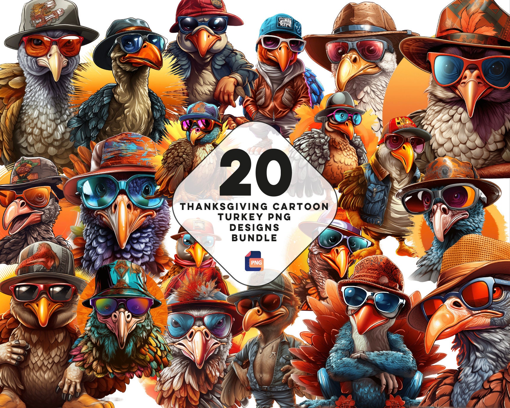 Turkey Clipart Funny Turkey Png Thanksgiving Png Fall Png Cool Turkey ...