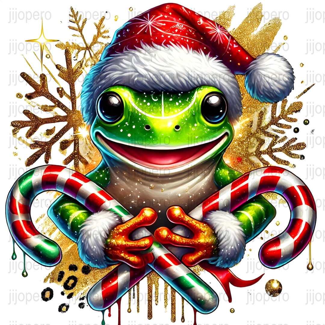 Christmas Frog PNG, Cute Holiday Frog Art, Christmas Tree Decor ...