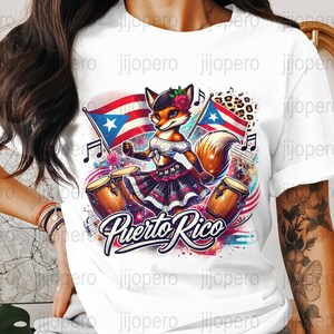 Puerto Rico Fox Digital Art, Colorful Salsa Music Themed PNG, Puerto ...