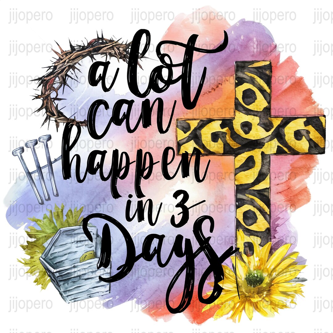 Easter PNG Watercolor Cross Clipart, Religious Quote, Digital Download ...