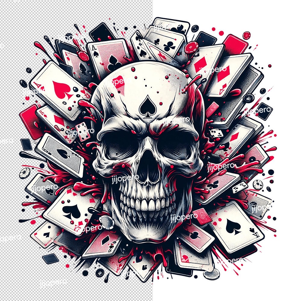 Poker Png Spade Skulls Png Skull Silhouette Shirt Design Instant ...